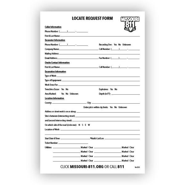 Work Location Pads - Missouri 811